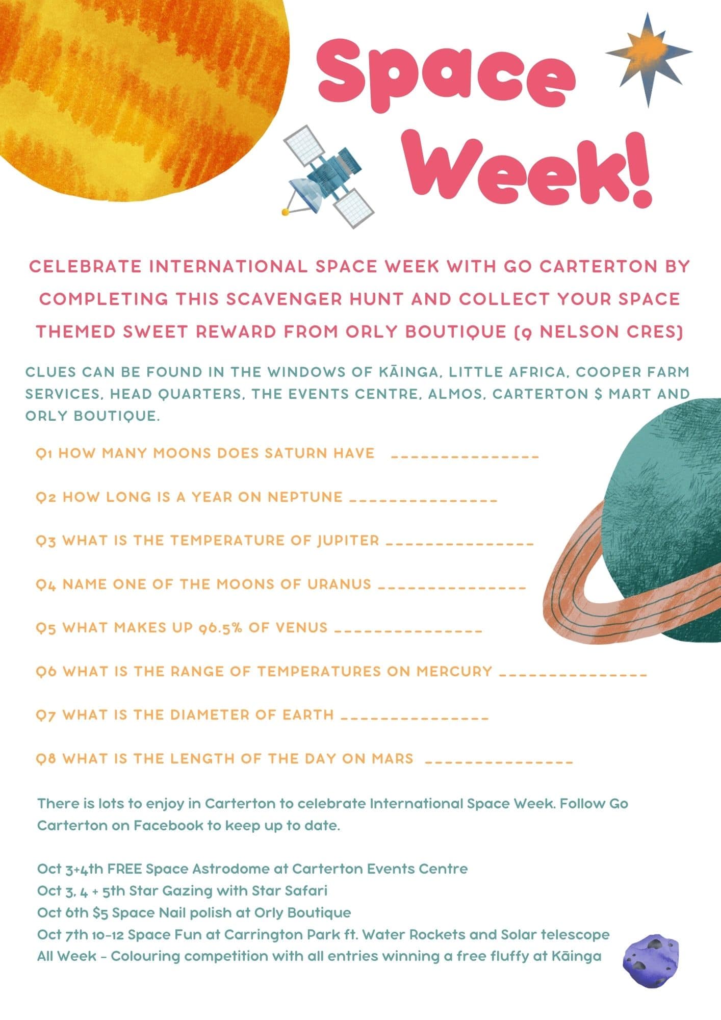 Go Carterton’s Space Scavenger Hunt – Wairarapa Space